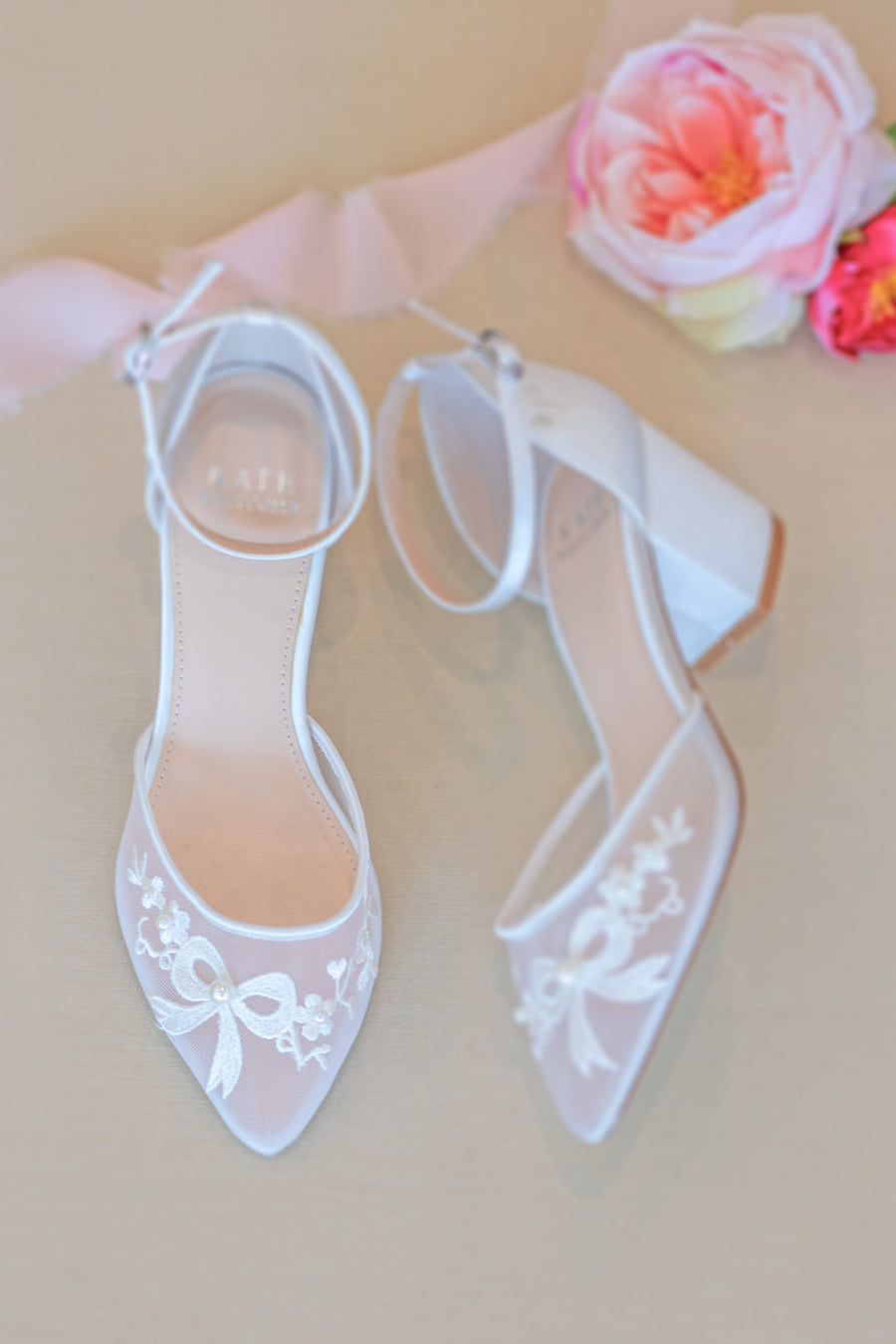 Kate Whitcomb Wedding Block Heels | Halo Ivory | Comfortable Block ...
