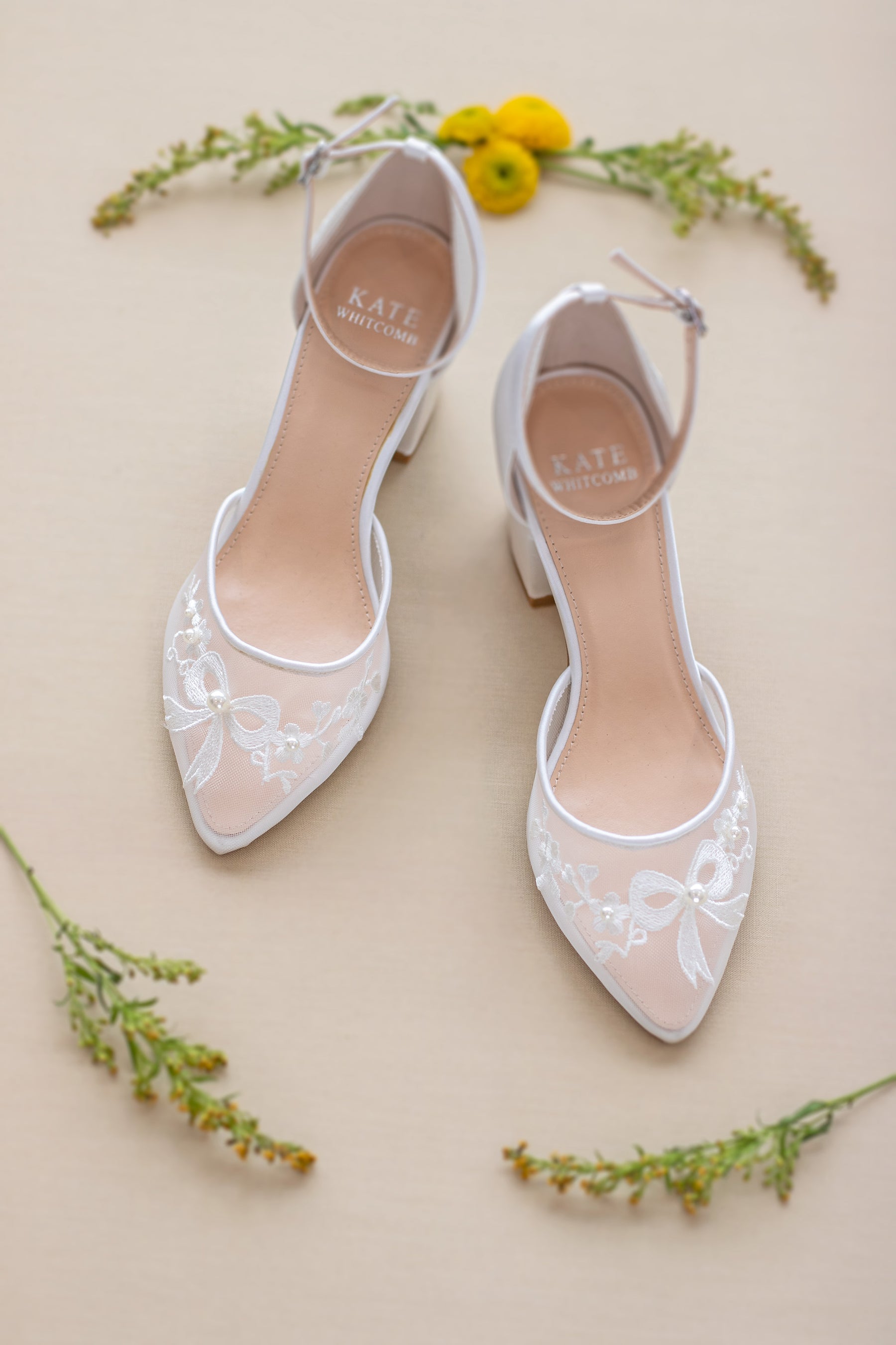 Kate Whitcomb Wedding Block Heels | Halo Ivory | Comfortable Block ...