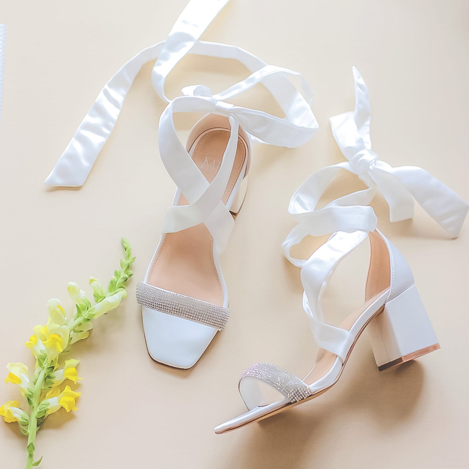 Kate Whitcomb Wedding Block Heels | Nell Ivory | Comfortable & Sparkly ...