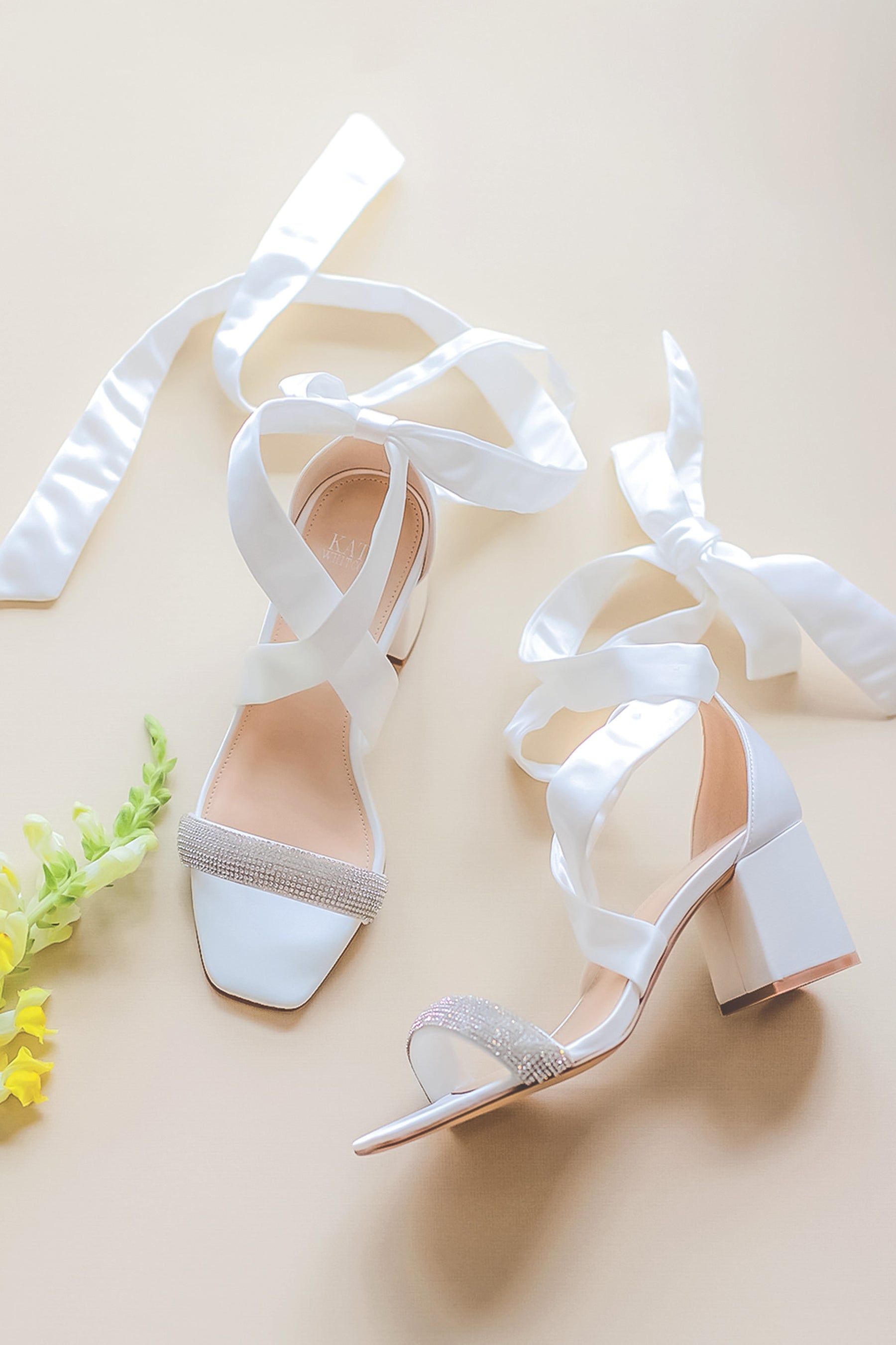 Kate Whitcomb Wedding Block Heels | Nell Ivory | Comfortable & Sparkly ...