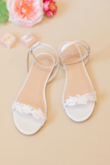 Kate Whitcomb Wedding Flats | Classic Ivory Satin Wedding & Bridal ...